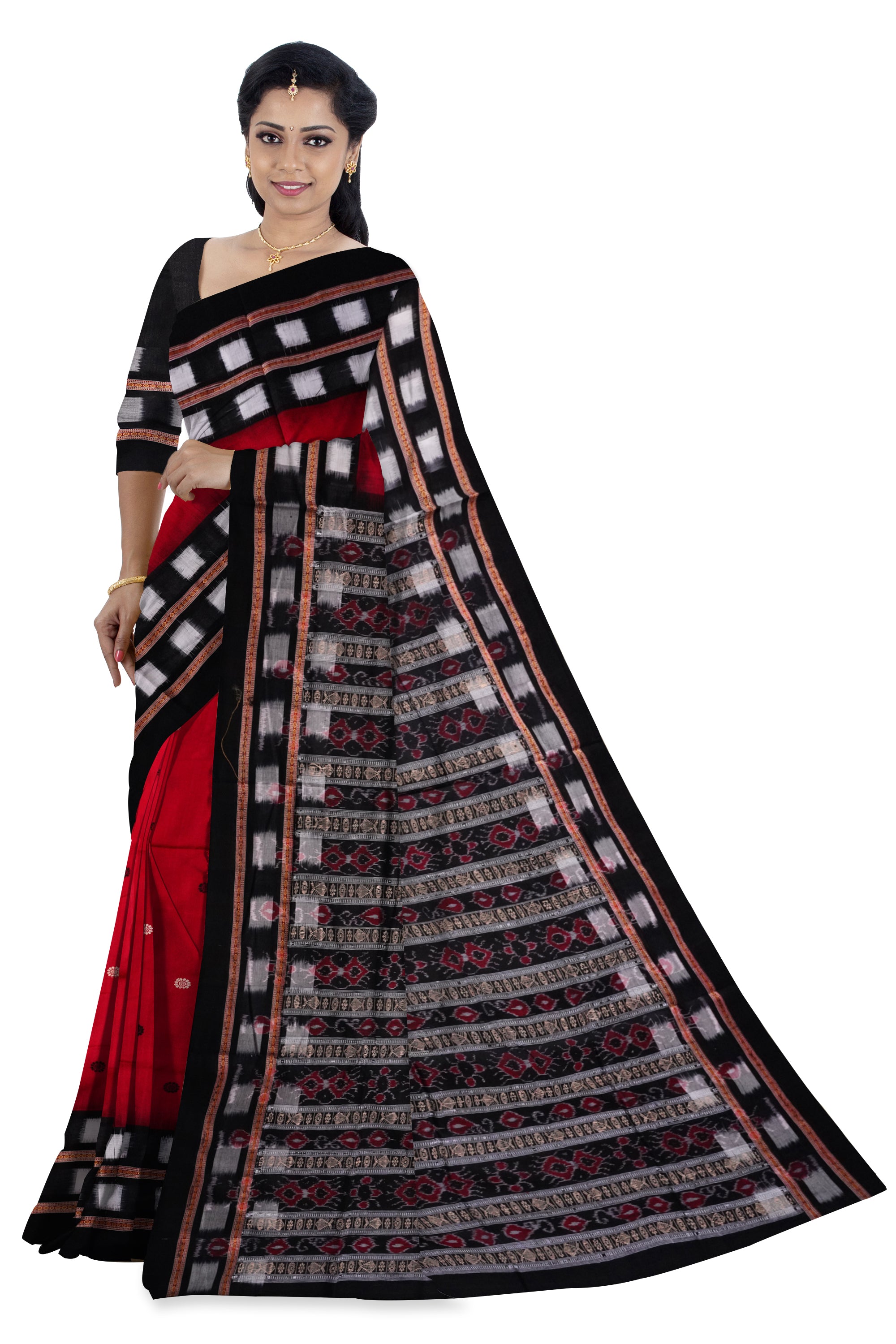 Whole body small booty pattern with border pasapali design Sambalpuri